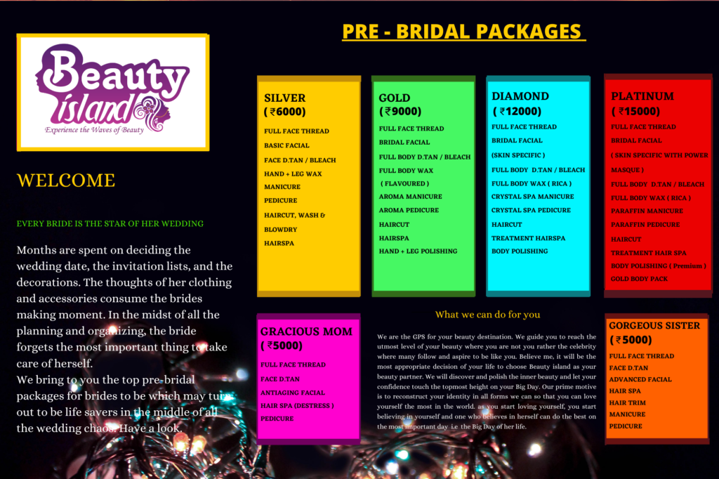 Pre Bridal Packages List With Price In Patna Beauty Island